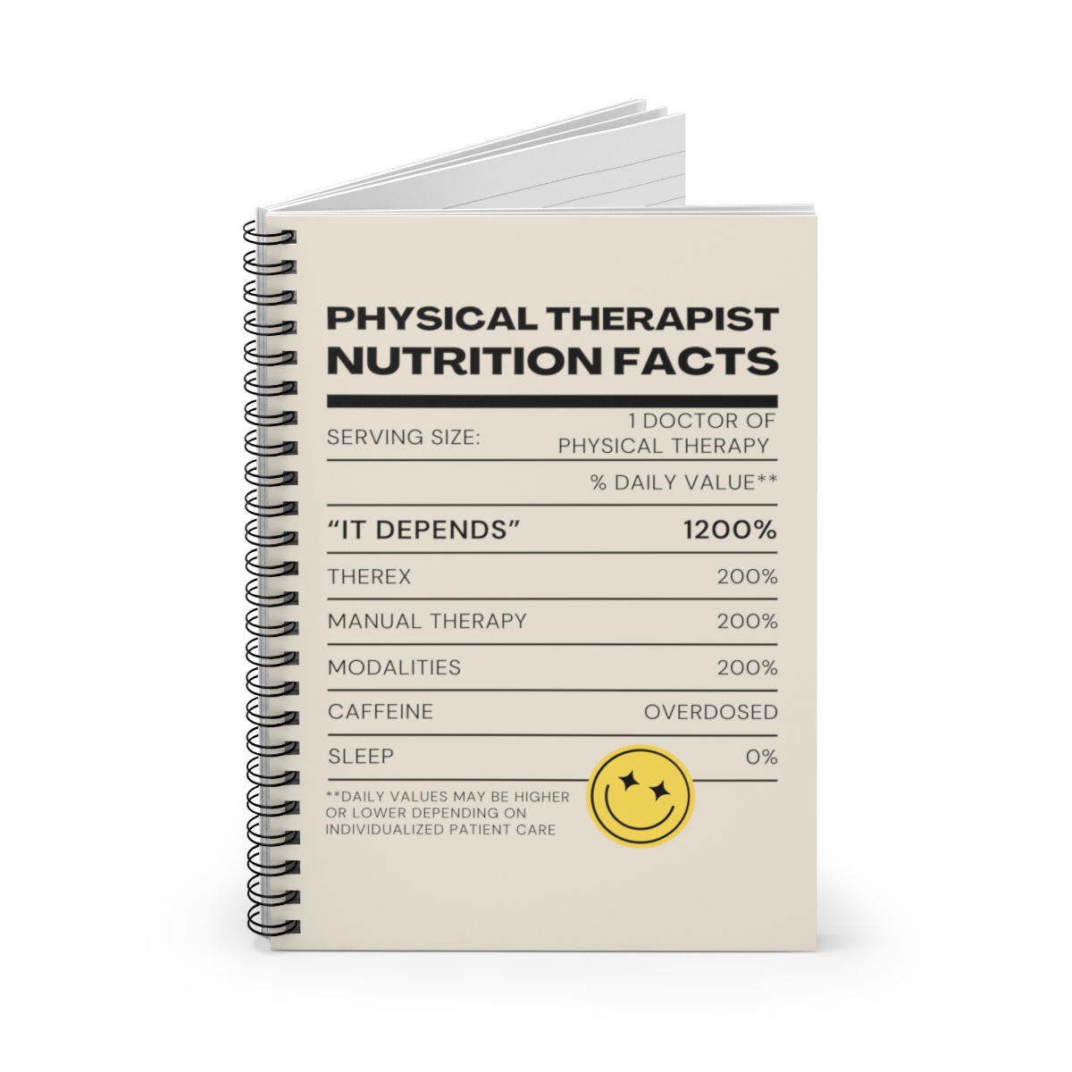 PT Nutrition Facts Notebook - Dysfunctional Anatomy